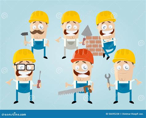 Cartoon Construction Worker Working In The Ship Dock Royalty Free