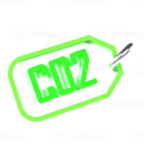 A Green Tag With The Word Co2 On It 51341191 Png