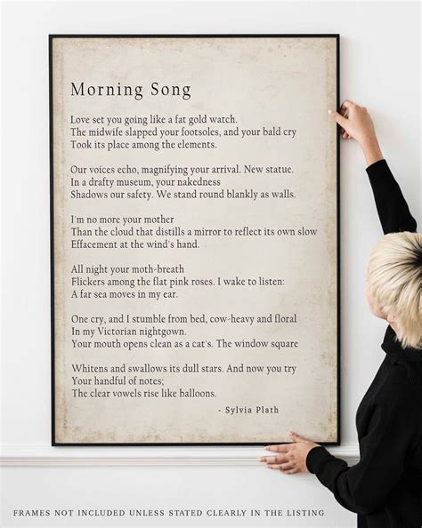 Sylvia Plath Morning Song Poetry Wall Art Motherhood Poem Framed Or