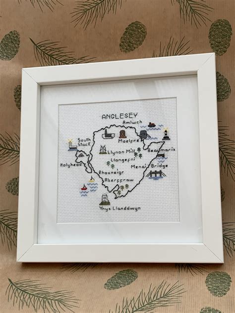 Anglesey Map Cross Stitch