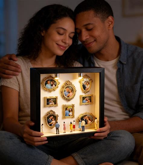 Diy Mini Museum Shadow Box Gold Frame Keepsake Display Anniversary