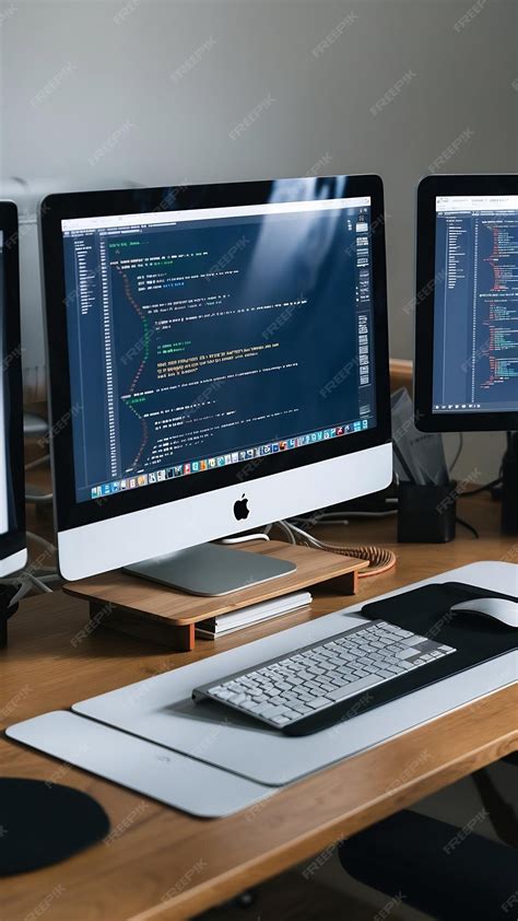 Modern Desktop Computer On Wooden Desk Professional Css Design