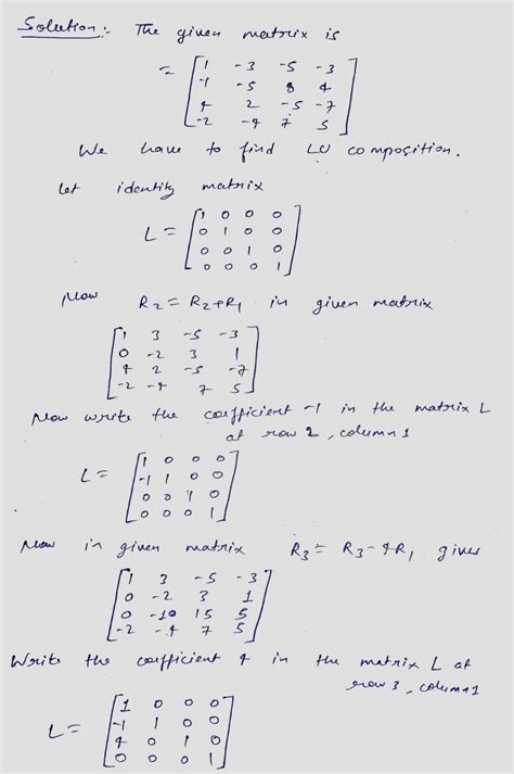 [solved] Problem 3 Find An Lu Factorization Of The Following Matrix Course Hero