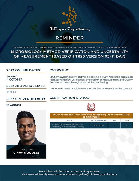 Michem Dynamics Pty Ltd On Linkedin Reminder Laboratory Training Microbiology Method