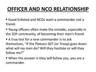 Pme Officer And Nco Relationship Defin Pptx