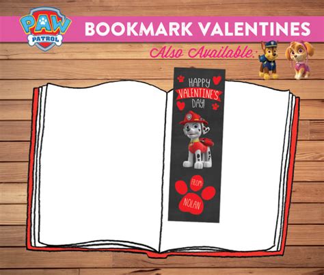 Make Paw Patrol Valentine Bookmark By Invitationceleb Fiverr