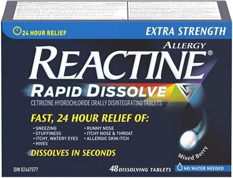 Reactine Rapid Dissolve Antihistamine Tablets Extra Strength Allergy