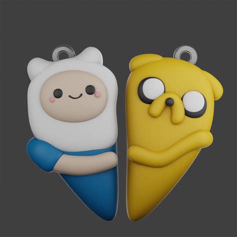 🗝️ Adventure Time Keychain Necklace・ Stl File For ・cults
