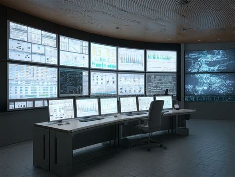 Scada Control Room Empty Multi Display 06d1 Workflow Layout Abstract