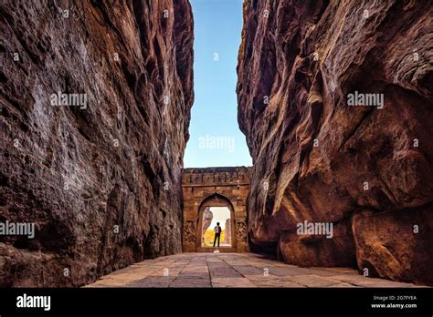 Entrance Archway For Lower And Upper Shivalaya In Badami Karnataka