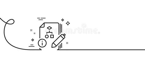 Documentation With Algorithm Line Icon Technical Instruction Sign Continuous Line With Curl