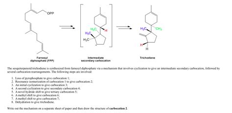 Solved The Sesquiterpenoid Trichodiene Is Synthesized From