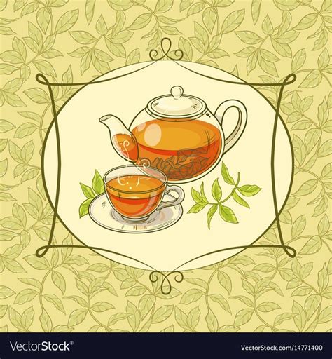 Tea Leaf Pattern Vector Image On Vectorstock Leaves Vector Vector