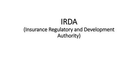 Irda Pptx Insurance Personal Finance