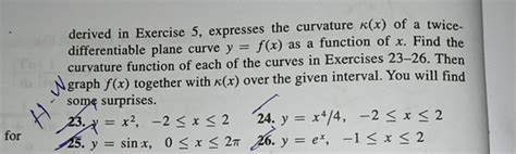 Find The Curvature Function Kappax Of Each Of The Curves In Exercises