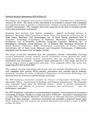 Free 10 Network Security Proposal Samples In Pdf Doc
