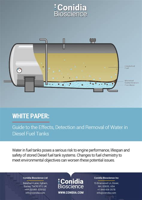 Guide To The Effects Detection And Removal Of Water In Diesel Fuel Tanks Conidia Bioscience