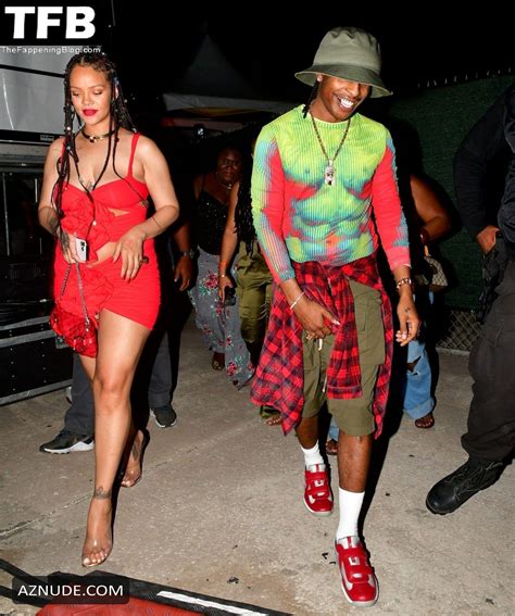 Rihanna Sexy Seen In A Stunning Red Dress With Aap Rocky At The