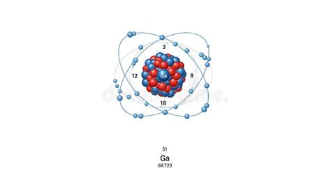 Atomic Model Of Gallium Ga Showing Protons And Neutrons In The Nucleus With Electrons