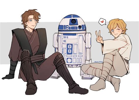 Anakin Skywalker Luke Skywalker And R D Star Wars And More Drawn By Mxxnfish Danbooru