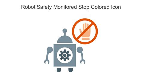 robot safety monitored stop colored icon in powerpoint pptx png and