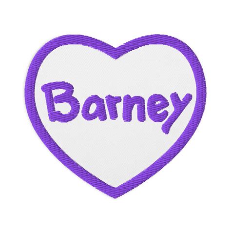 Barney Embroidered Heart Patch Mattel Creations