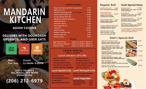 Menu Mandarin Kitchen