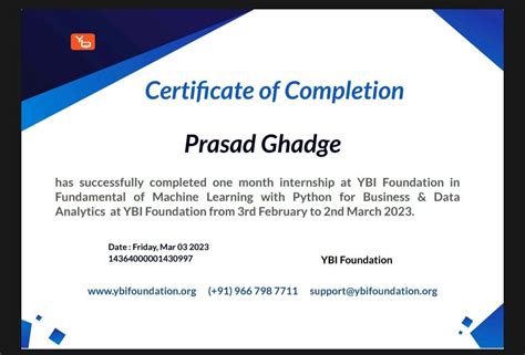 Prasad Ghadge On Linkedin Successfully Completed Internship In Data