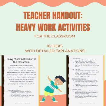 Heavy Work For The Classroom Tpt