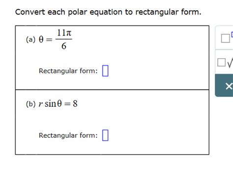 Solved Convert Each Polar Equation To Rectangular Form 6
