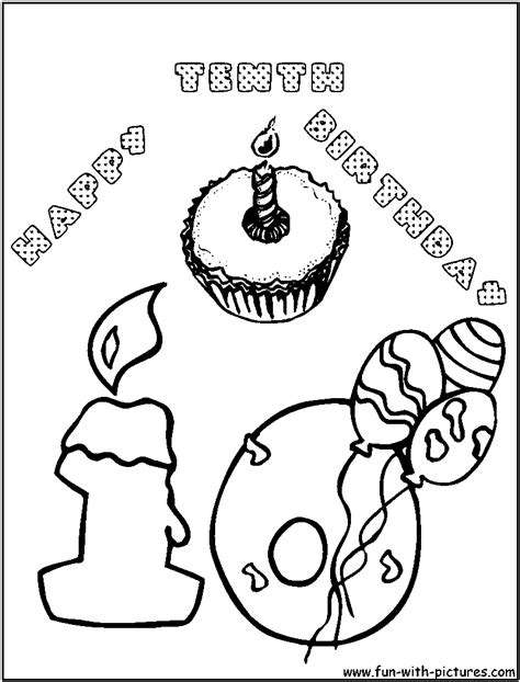 Happy 10th Birthday Coloring Sheets Coloring Pages