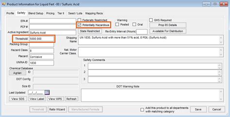 Hazmat Reportable Quantity Threshold Agvance Help Center
