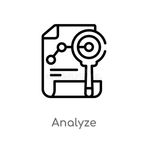 Outline Analyze Vector Icon Isolated Black Simple Line Element