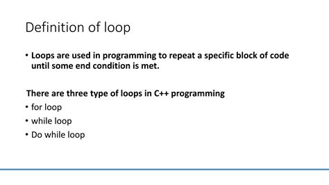 Types Of Loops And What Is Loop Pptx
