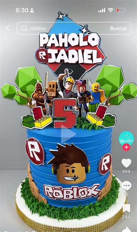 Pasteles De Roblox Para Cumpleaños Torta Roblox Niño Pastel De