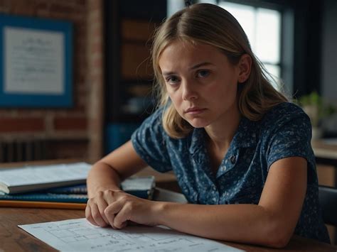 A Woman With A Grade Schooler Leaning Forward With Bot1 Premium Ai Generated Image