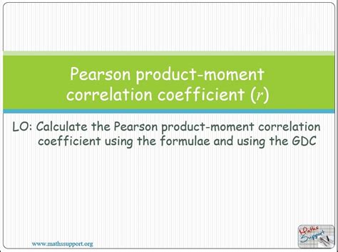 Maths Ibaa 442 Pearsons Product Moment Correlation
