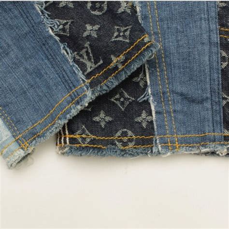 Rarelouis Vuitton Lv Patchwork Monogram Denim Jeans Gem