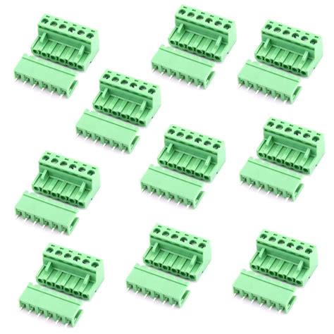Pin Mm Pitch Male Female PCB Screw Terminal Block PCS Amazon Com Industrial Scientific
