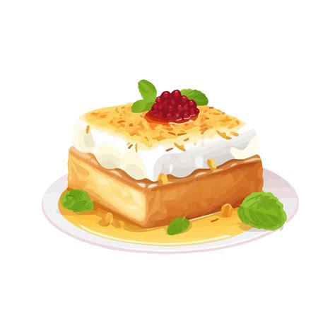 Premium Vector Dessert Kunefe Or Knafeh Vector Illustration Cartoon Sticker