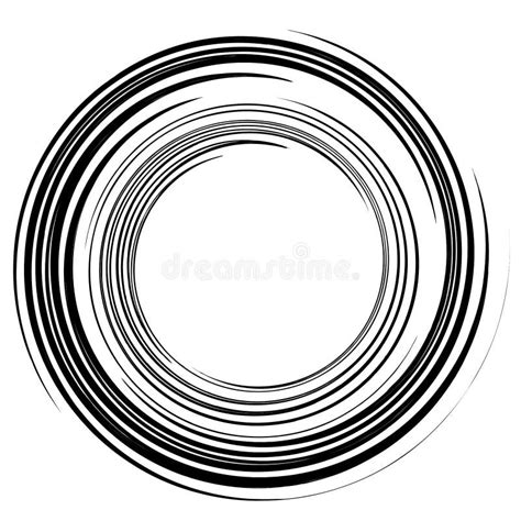 Sketchy Sketch Circular Circles Spirally Swirly Effect On Circle Design Element Stock Vector