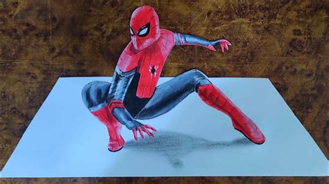 How To Draw Spider Man No Way Home In 3d Step By Step Youtube