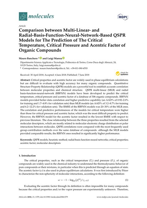 Pdf Comparison Between Multi Linear And Radial Basis Function Neural Network Based Qspr