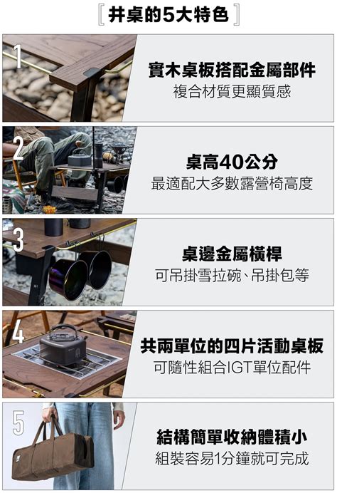Field Works Woodtable 井桌【好勢露營】戶外桌子 露營桌 可拆式 搭配衍桌 Igt桌二單位桌 樺木桌 蝦皮購物