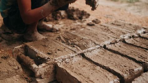 Brick Making By Traditional Manual Method Central Asiamaking Handmade