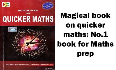 Magical Book On Quicker Maths No 1 Book For Maths Prep