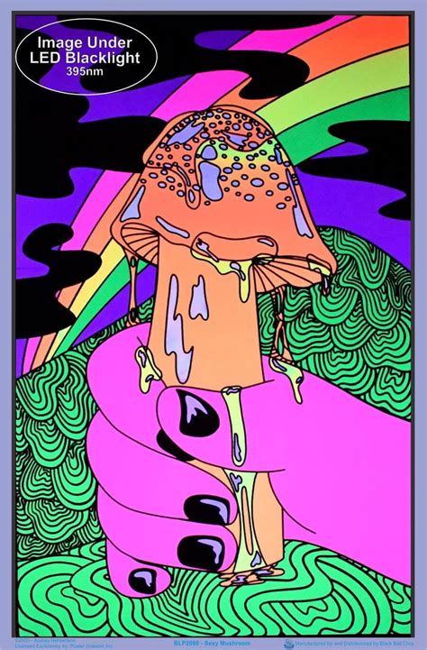 Sexy Mushroom By Audrey Herbertson Blacklight Poster Flocked 23 X 35