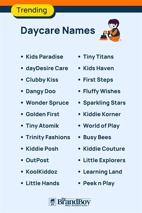 999 Daycare Center Names Video Infographic
