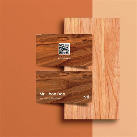 Virtual Wooden NFC Card ByVisit Publish Digital Business Card