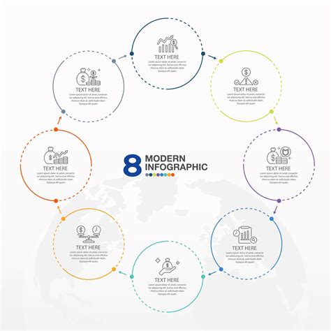 Premium Vector Circle Infographic Template With 8 Steps Process Or Options Process Chart